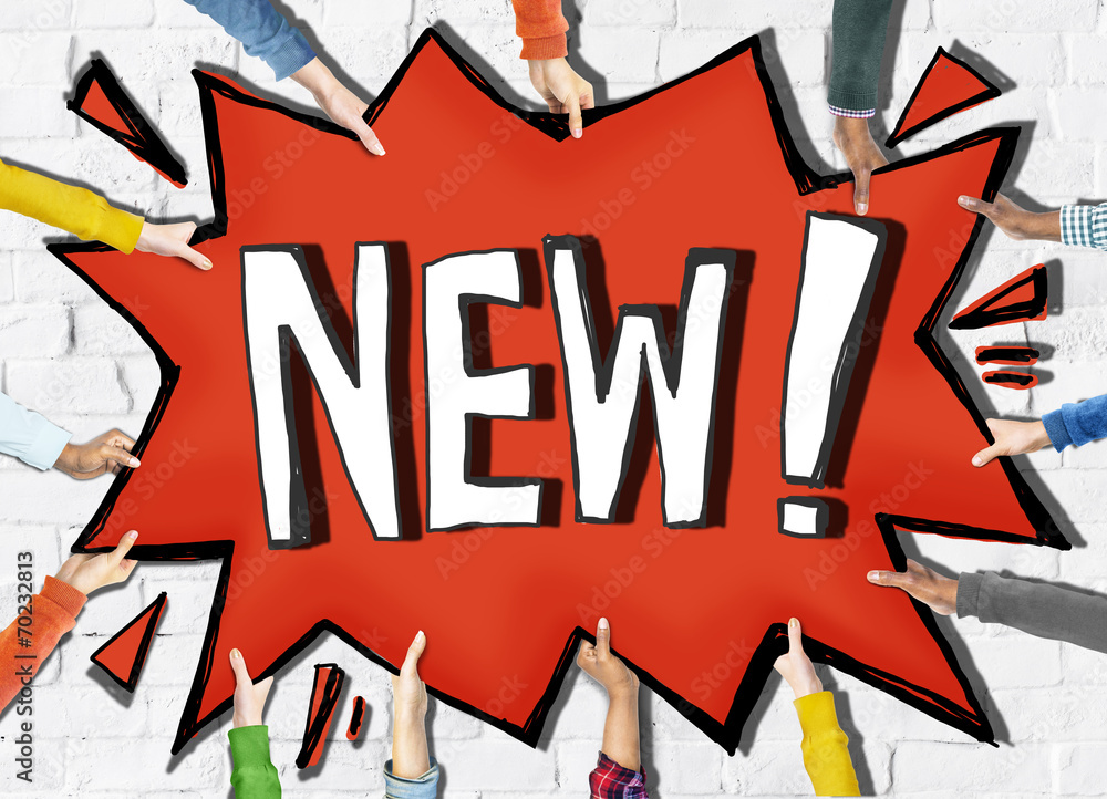 Group of Diverse People Holding the Word New Stock Photo | Adobe Stock