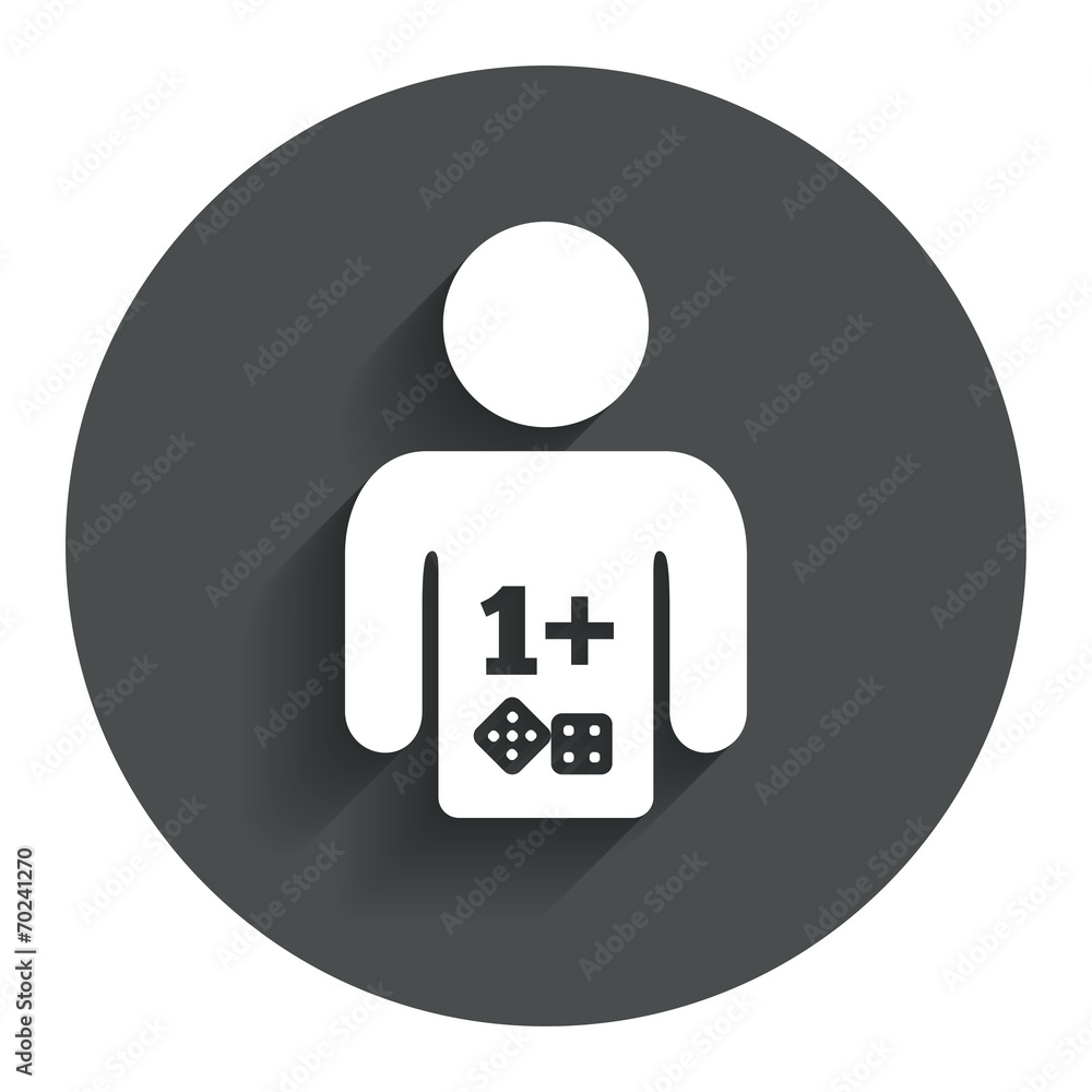 Board games sign icon. One plus players symbol. Stock Vector | Adobe Stock