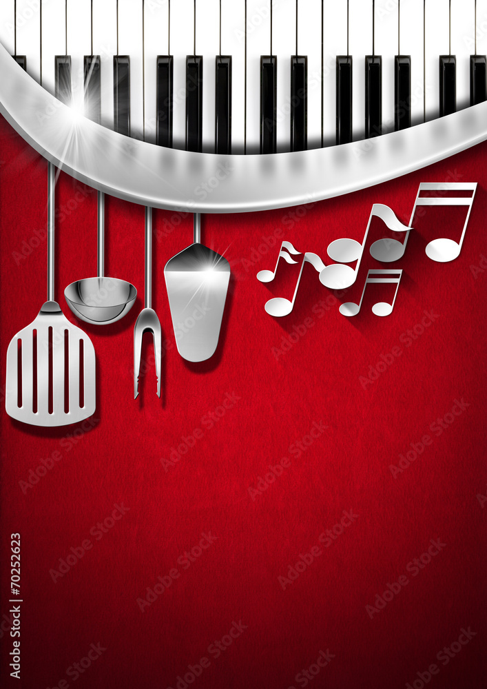 Music and Food - Menu Design Stock Illustration | Adobe Stock