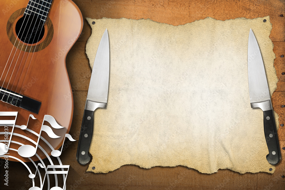 Music and Food - Menu Design Stock Illustration | Adobe Stock