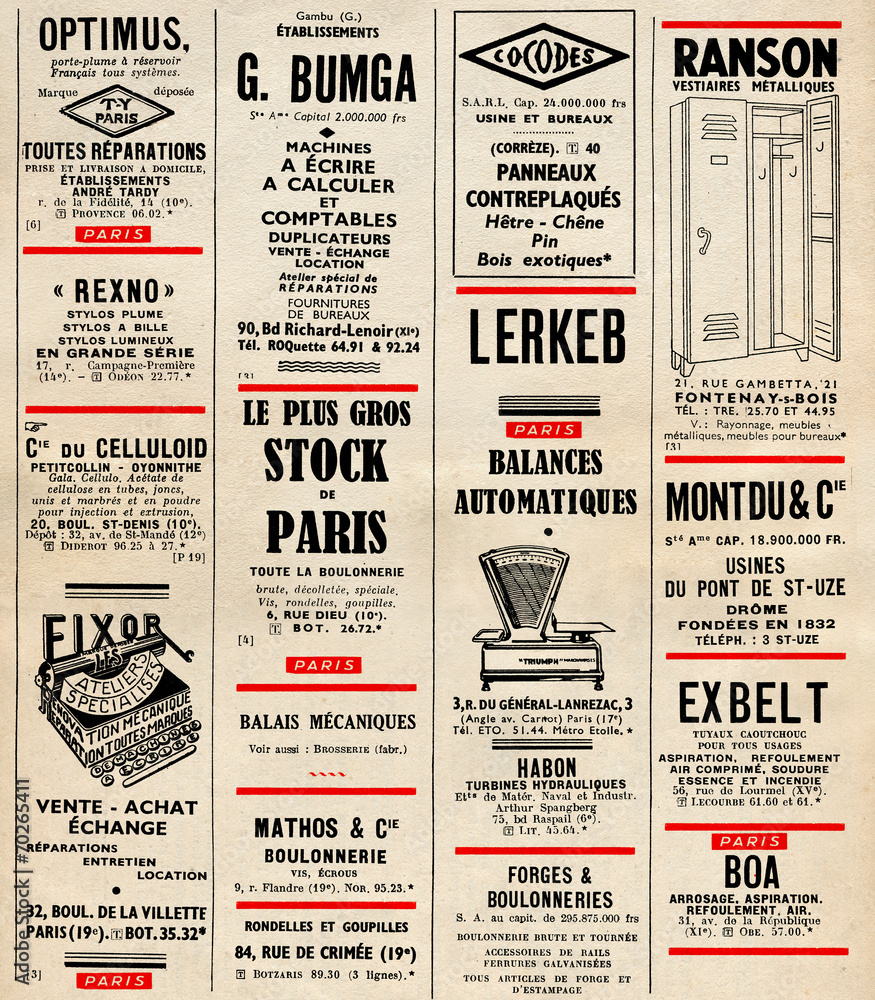 Vintage french ads Stock Photo | Adobe Stock