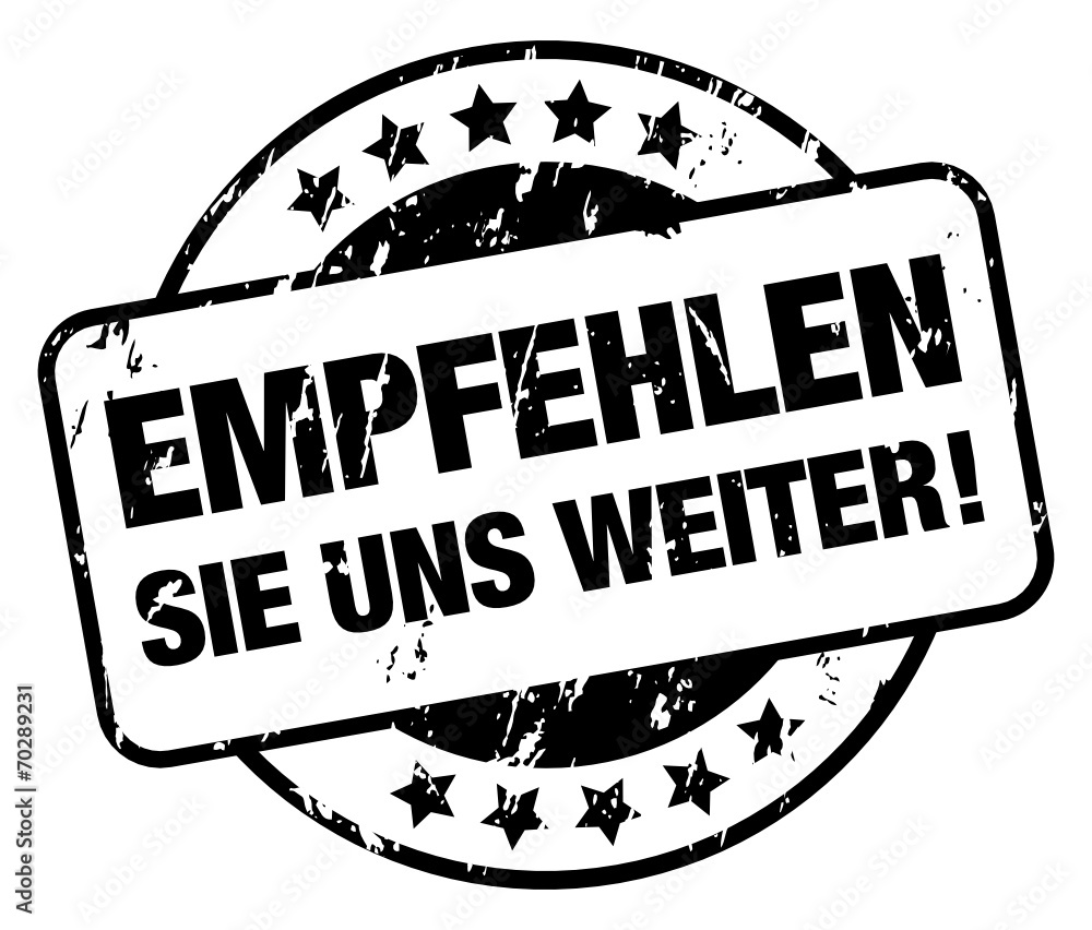 Empfehlen Sie uns weiter! Stock Vector | Adobe Stock