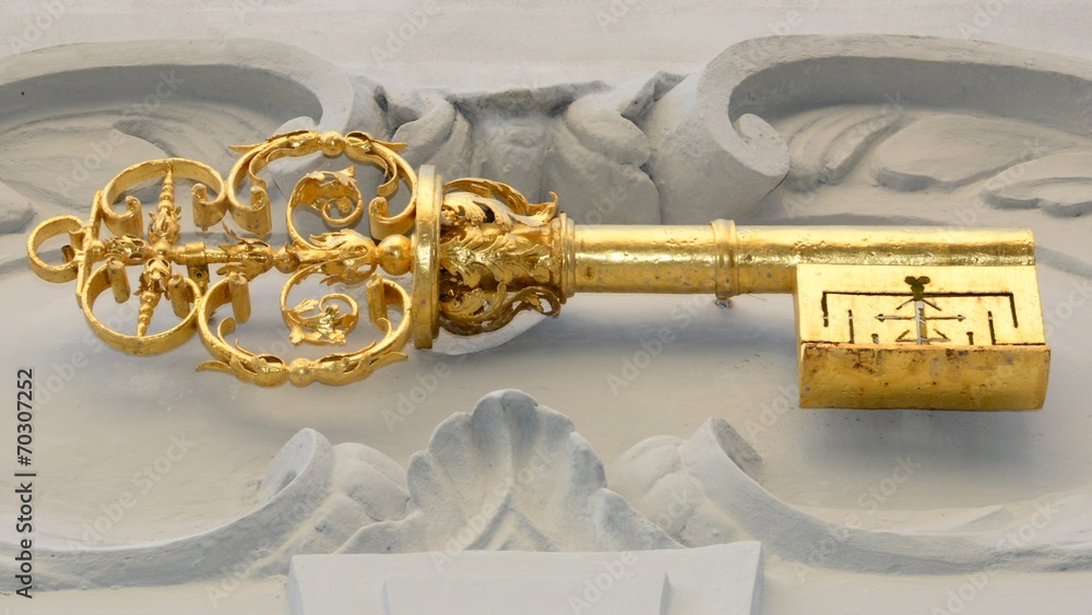 Magic golden key. Symbol of wealth and happiness. The best and most ...