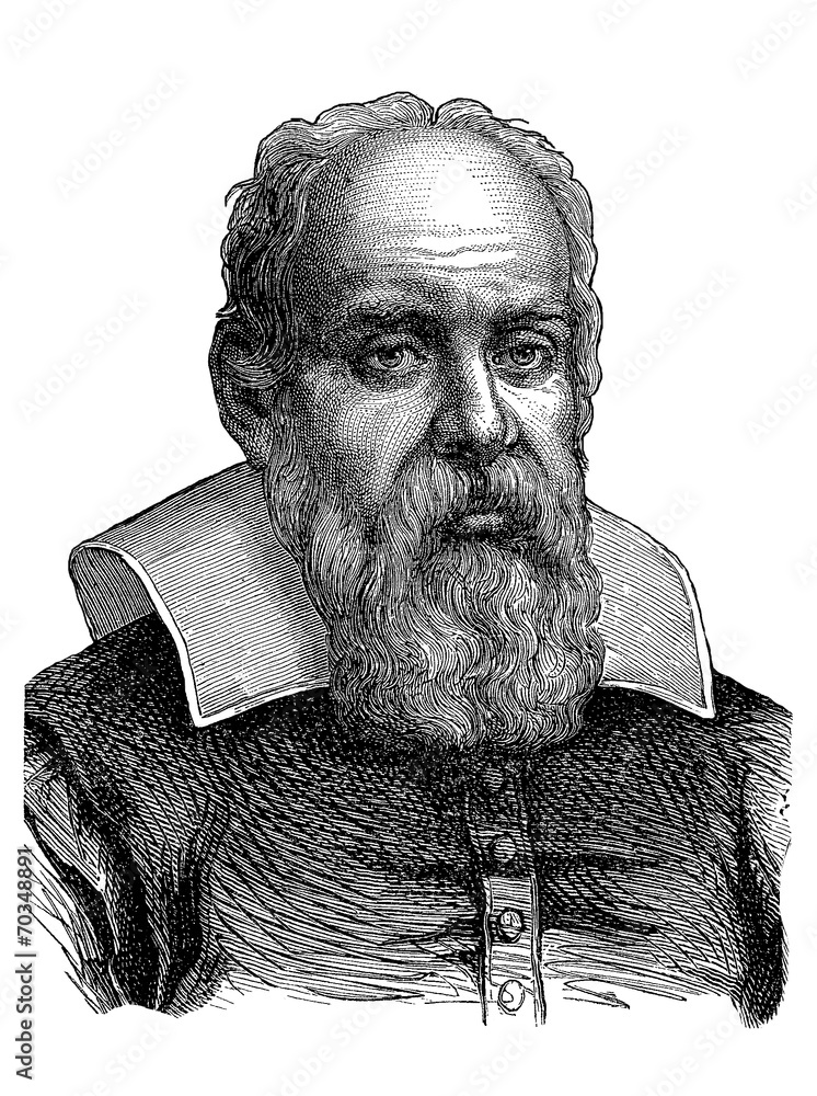 Bearded Man : Galileo Galilei - 17th century Stock Illustration | Adobe ...