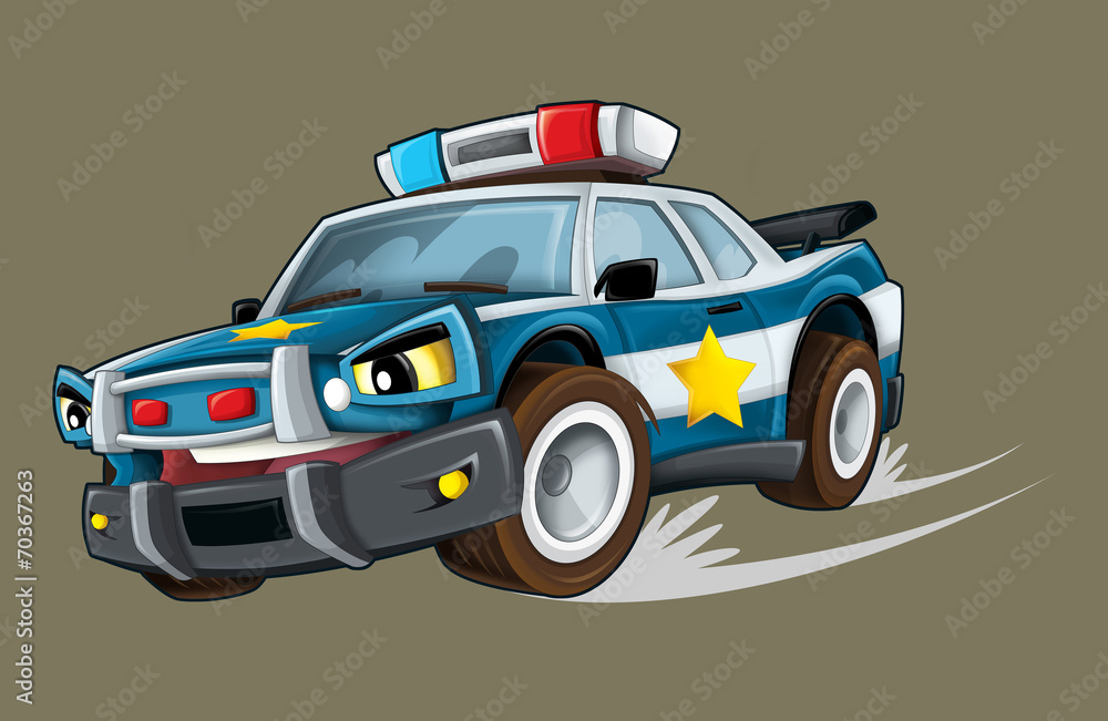 Cartoon police car - illustration for the children Stock Illustration ...