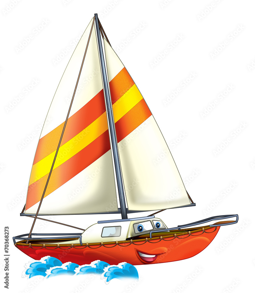 Cartoon boat- illustration for the children Stock Illustration | Adobe ...