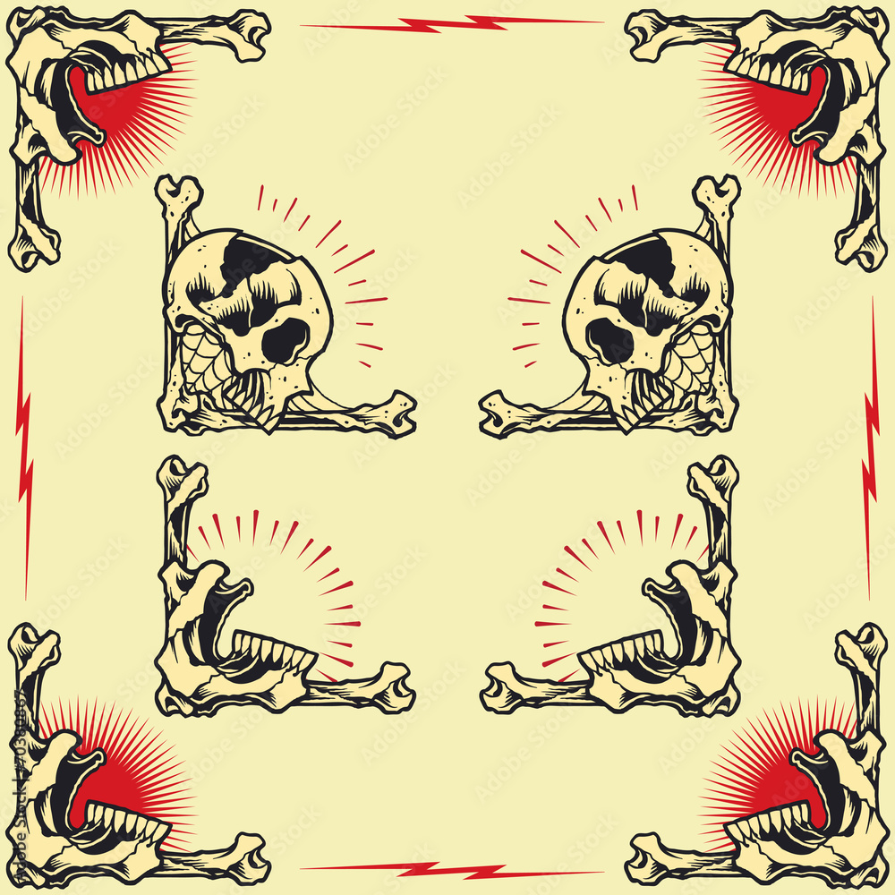 Skull Frames set 02 Stock Vector | Adobe Stock