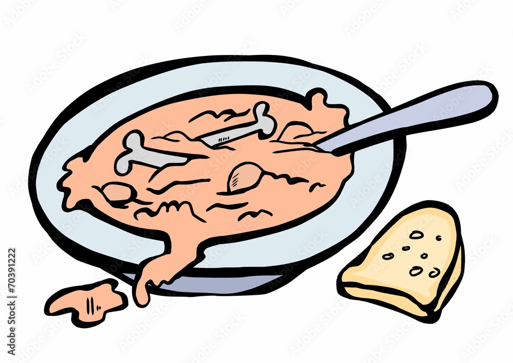 cartoon plate of food Stock Illustration | Adobe Stock