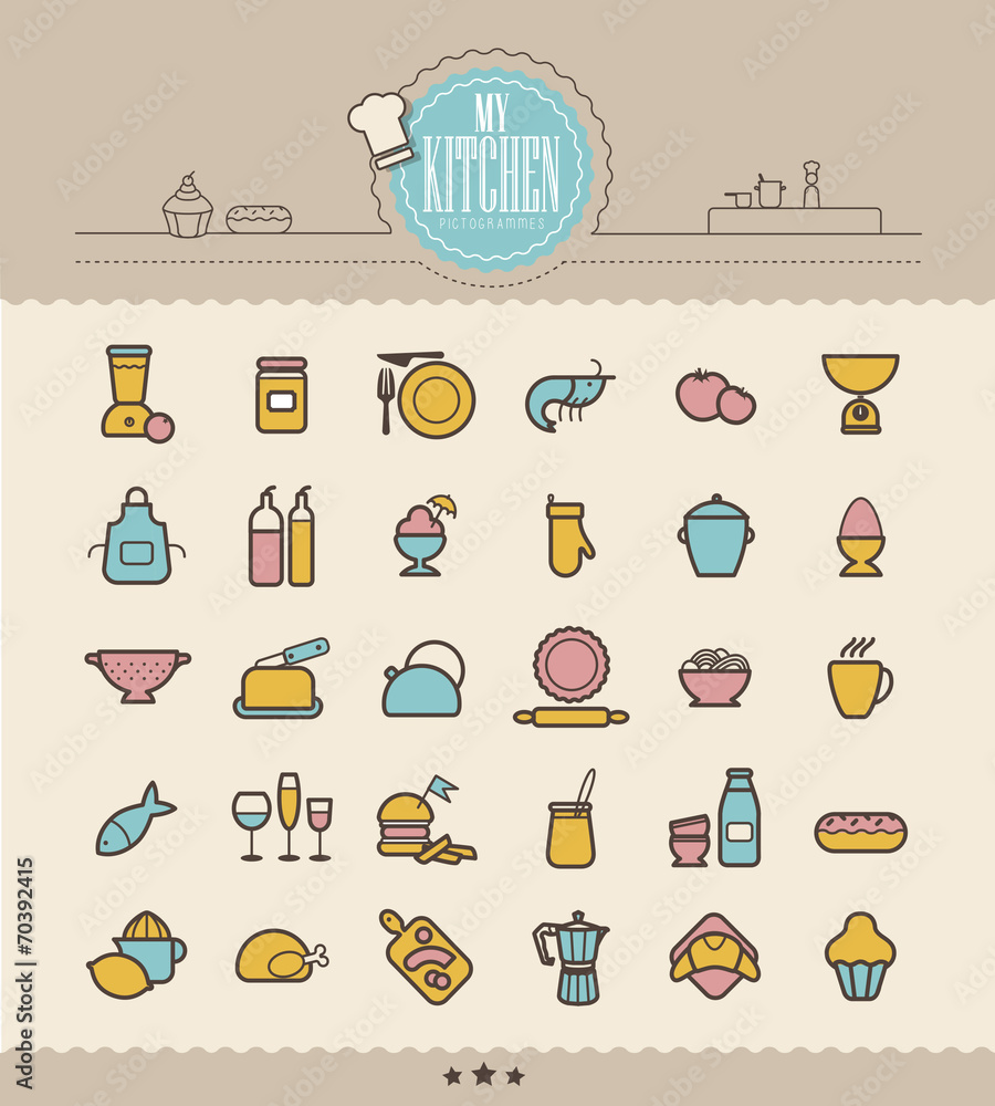 Picto cuisine Stock Illustration | Adobe Stock