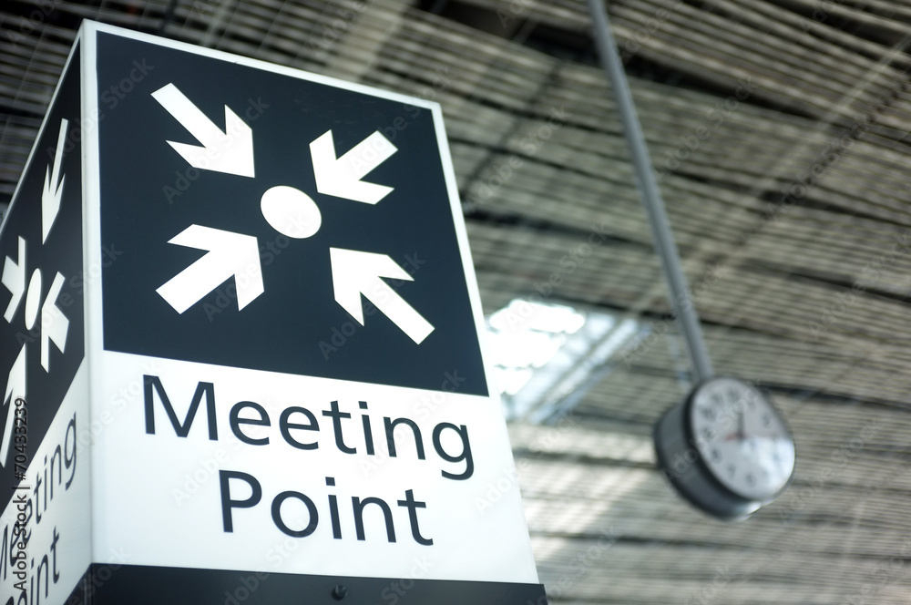 Meeting point sign at the airport Stock Photo | Adobe Stock