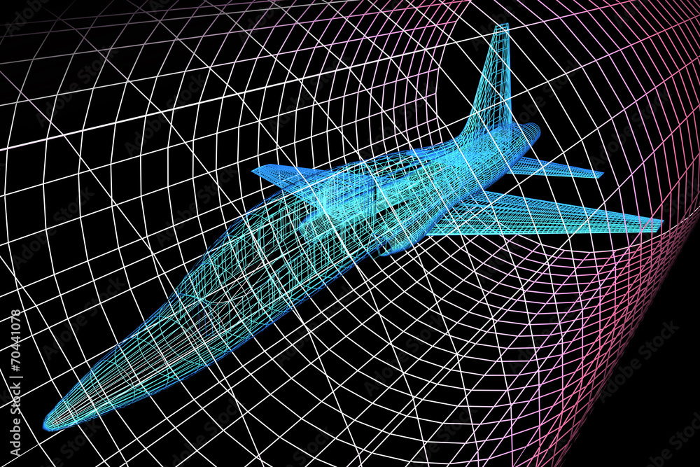 Aircraft Model In Wind Tunnel: Simulation of an aircraft model being ...
