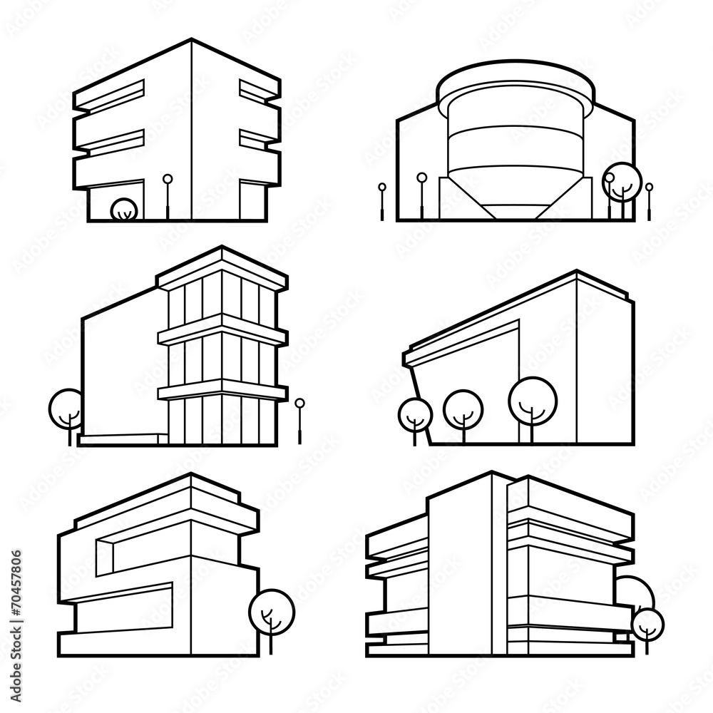 Office building icons Stock Vector | Adobe Stock