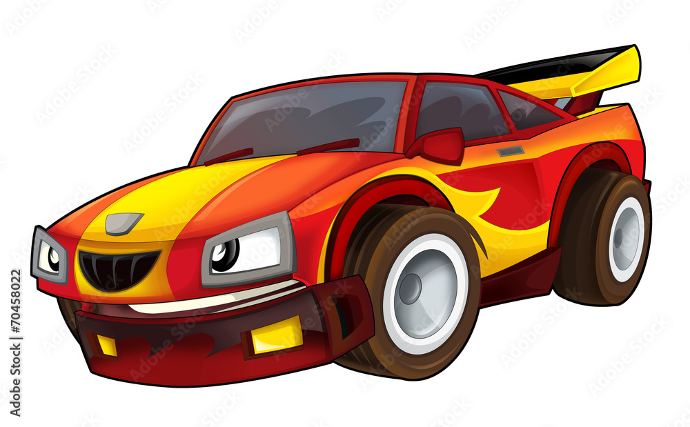 Cartoon sports car racing - illustration for the children Stock ...