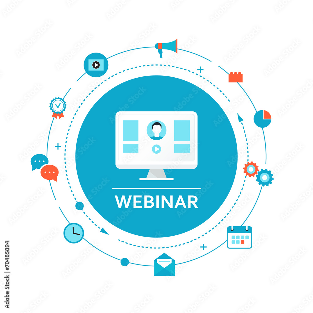 Webinar Illustration. Online Education and Training Stock Vector ...