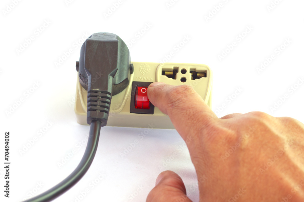 closeup of hand turning off light switch Stock Photo | Adobe Stock
