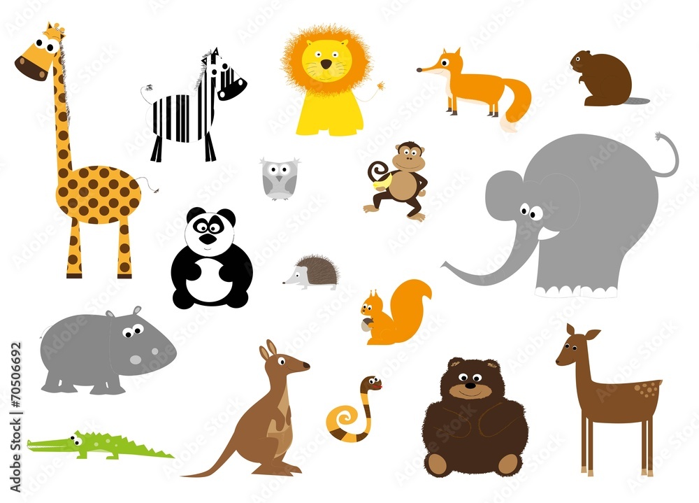 wild animals set- vectors for children Stock Vector | Adobe Stock