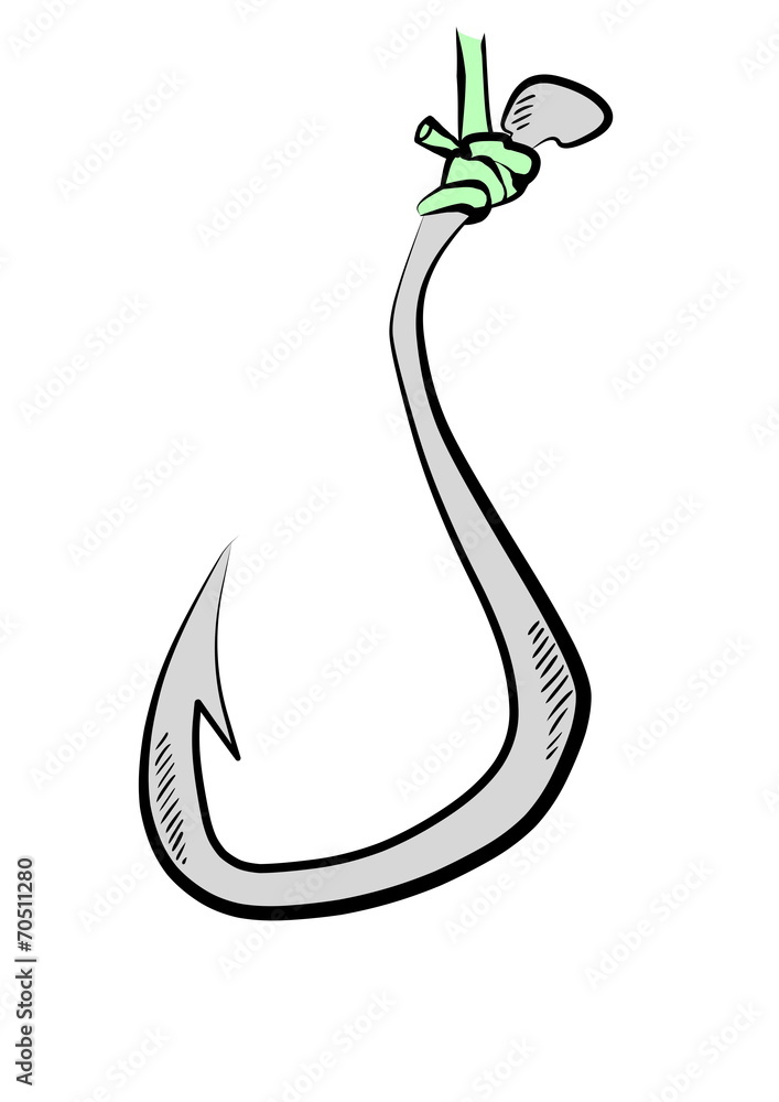 cartoon fishing hook Stock Illustration | Adobe Stock
