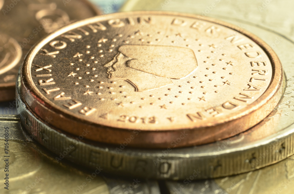 Nederlandse euromunten Dutch euro coins 荷蘭的歐元硬幣 Stock Photo | Adobe Stock