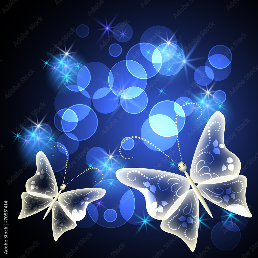 Transparent butterfly and stars Stock Vector | Adobe Stock