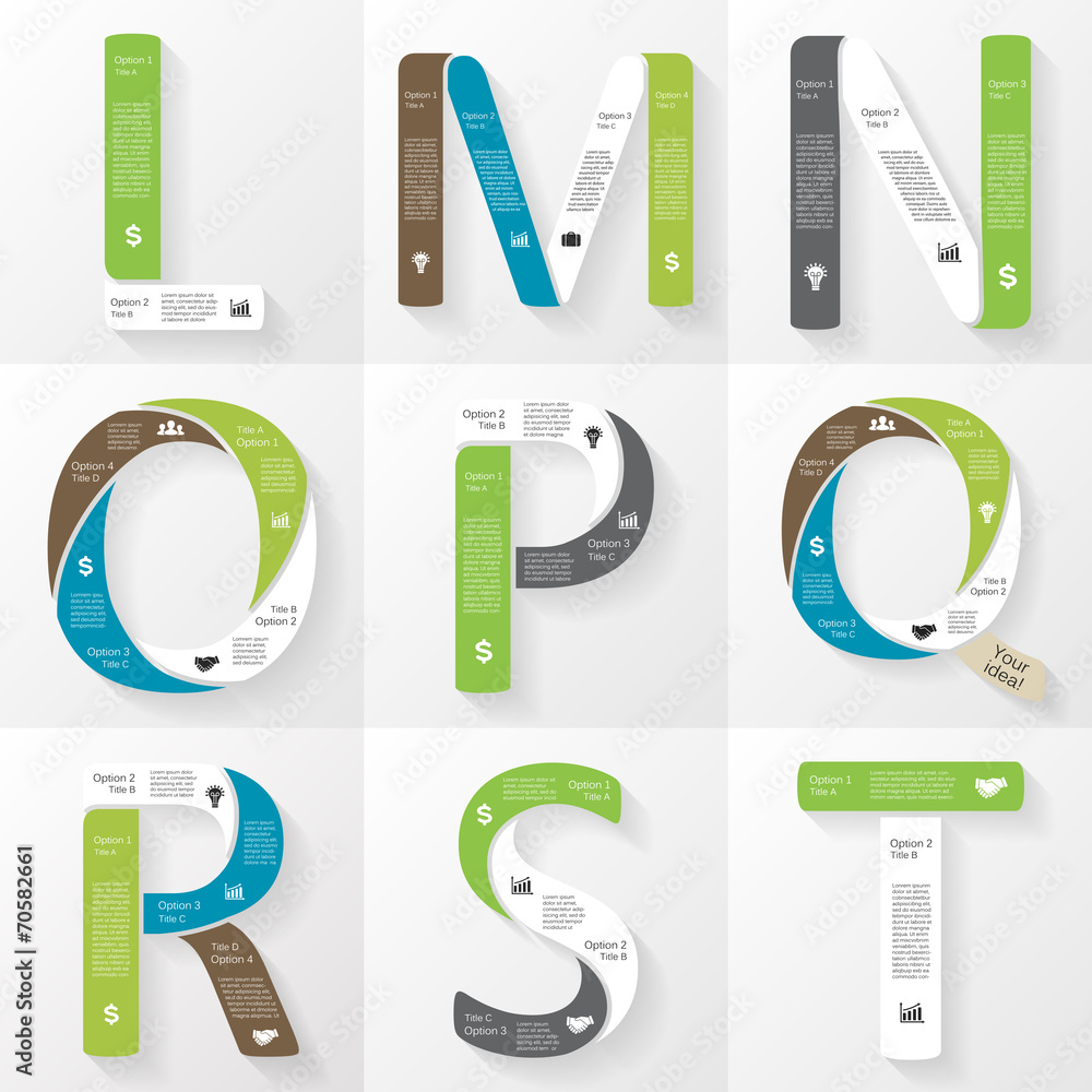 Vector font infographic, diagram with letters Stock Vector | Adobe Stock