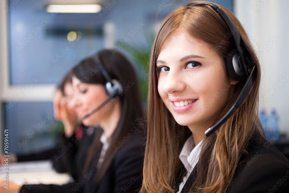 Female customer support portrait Stock-Foto | Adobe Stock