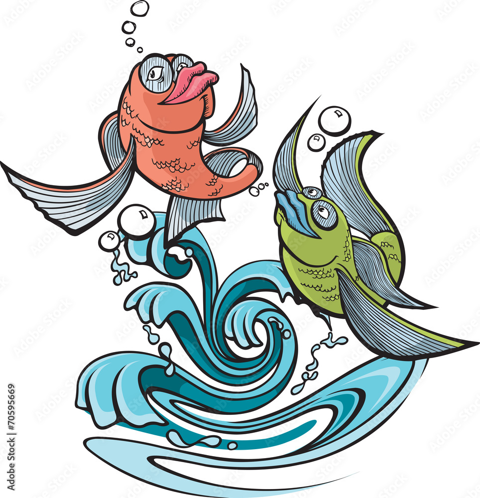 One Fish Two Fish Stock Vector | Adobe Stock