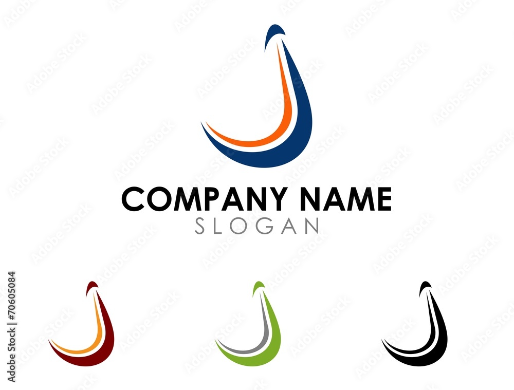 Curve Letter J Stock Vector | Adobe Stock