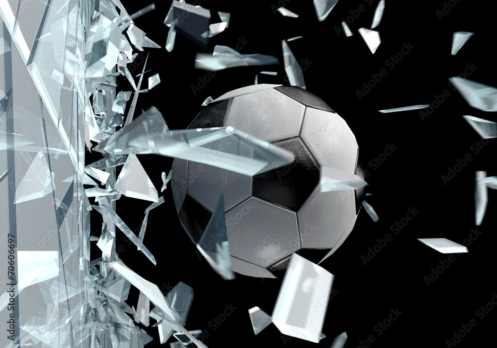 Broken glass 3D Soccer Ball 2 Stock Photo | Adobe Stock