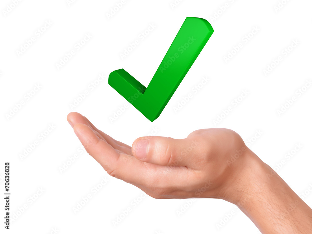 hand holding check mark icon. success concept Stock Photo | Adobe Stock