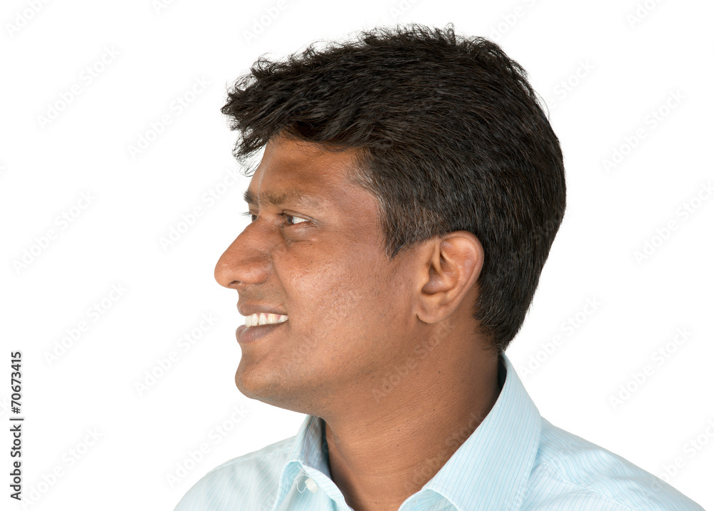 An Indian business executive side profile. Isolated. Stock Photo ...