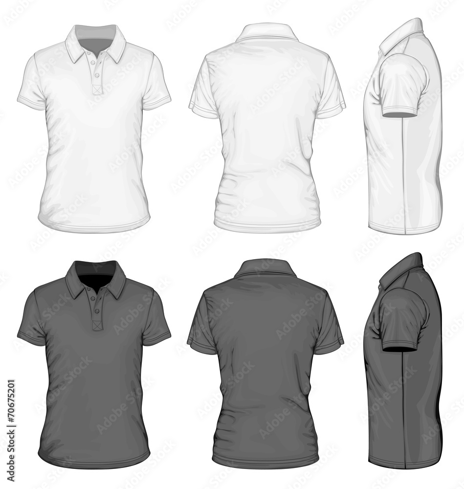 Men's short sleeve polo-shirt design templates. Stock Vector | Adobe Stock
