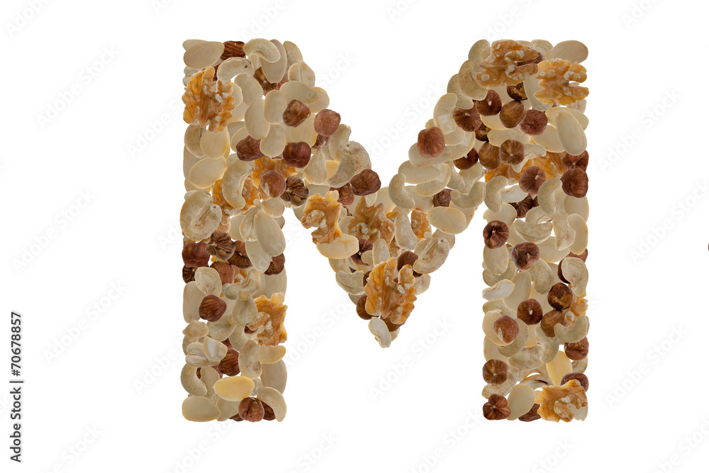 Nuts alphabet letters Stock Photo | Adobe Stock