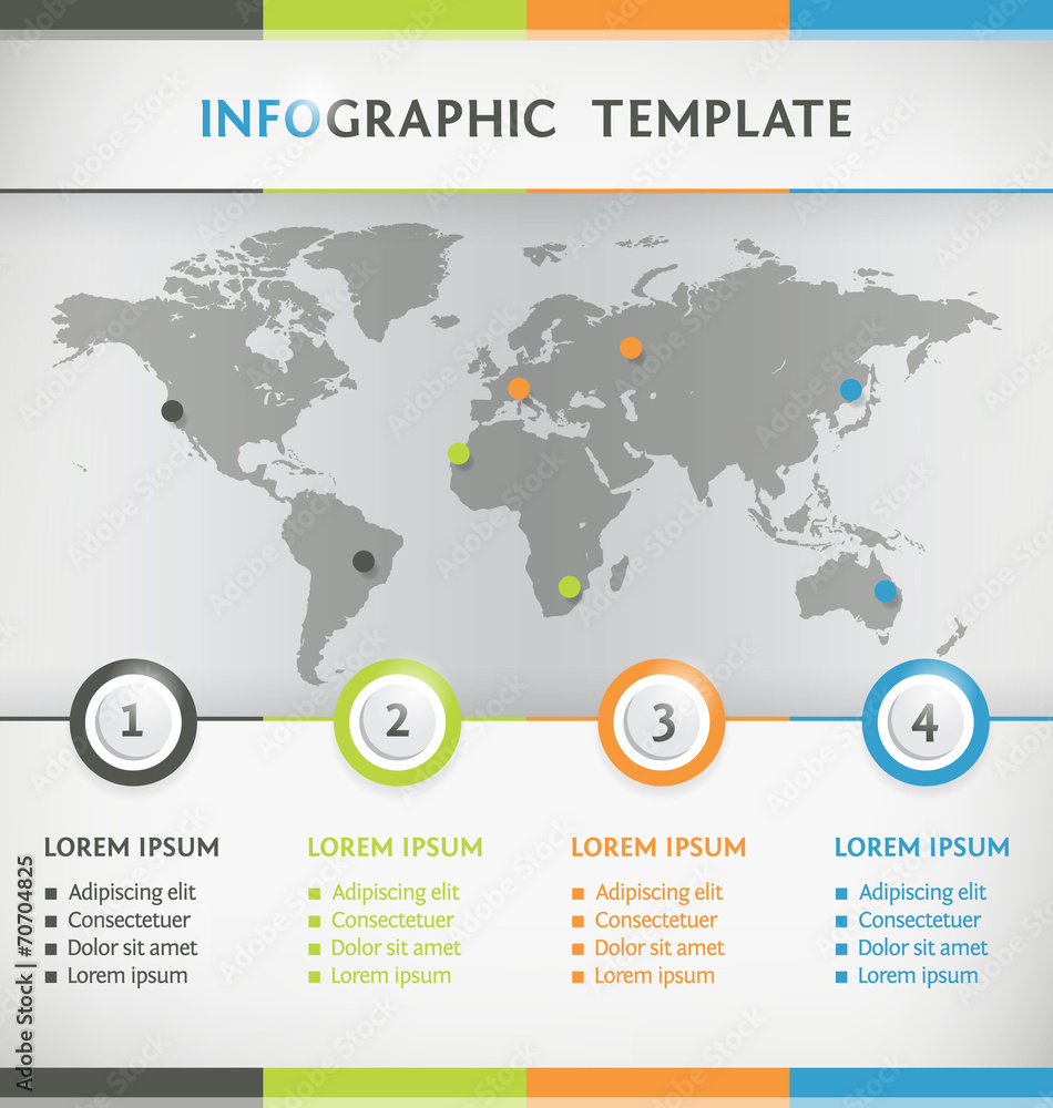 World Map Infographic Stock Vector | Adobe Stock