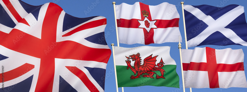Flags of the United Kingdom of Great Britain Stock Photo | Adobe Stock