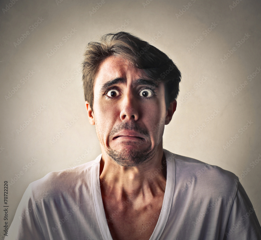 Fearful man Stock Photo | Adobe Stock