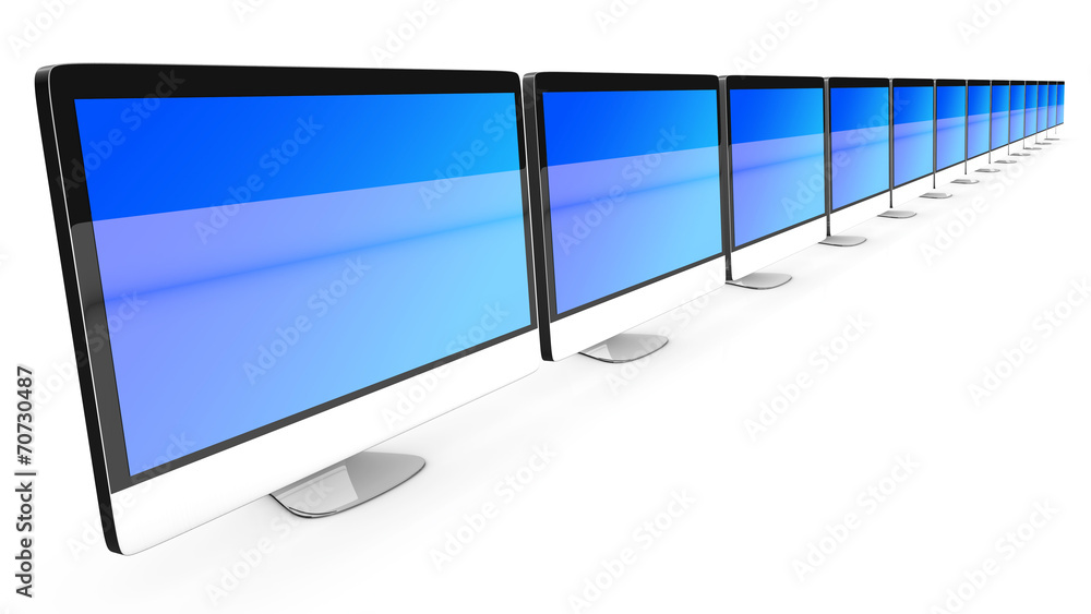 All in one Computer im Teamwork Stock Illustration | Adobe Stock