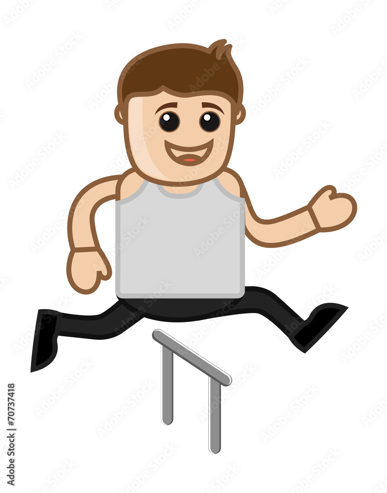 Cartoon Vector Character - Jumping Man Stock Vector | Adobe Stock