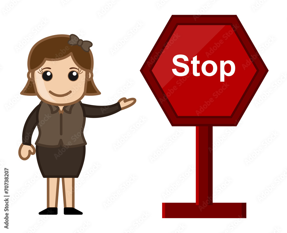Cartoon Vector - Stop Sign Stock Vector | Adobe Stock
