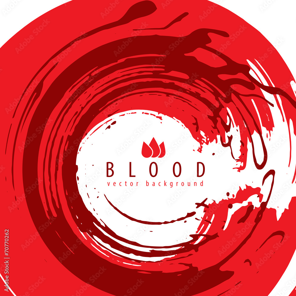 Grunge style round shaped vector red blood abstract background, Stock ...