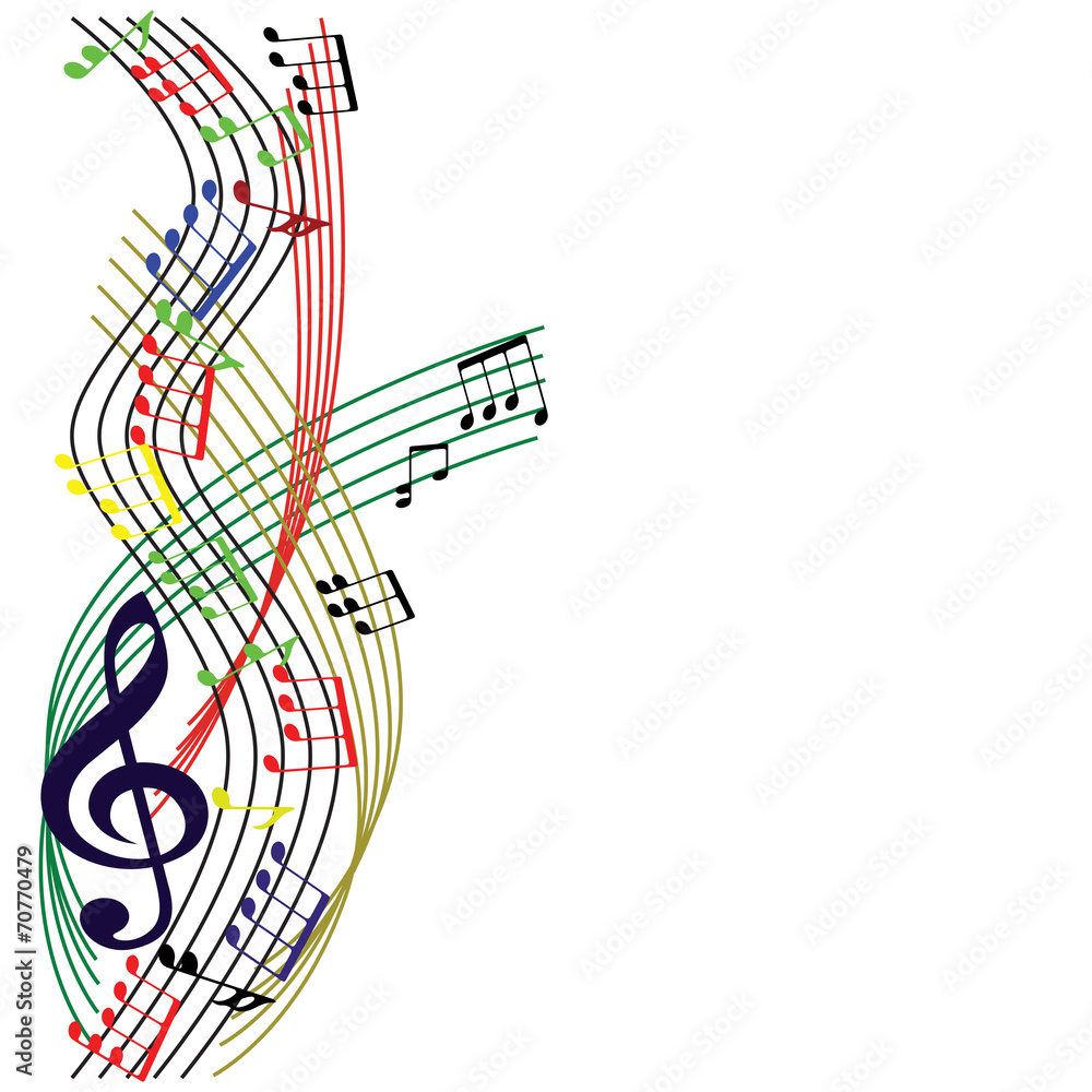 Music notes composition, stylish musical theme background, vecto Stock ...
