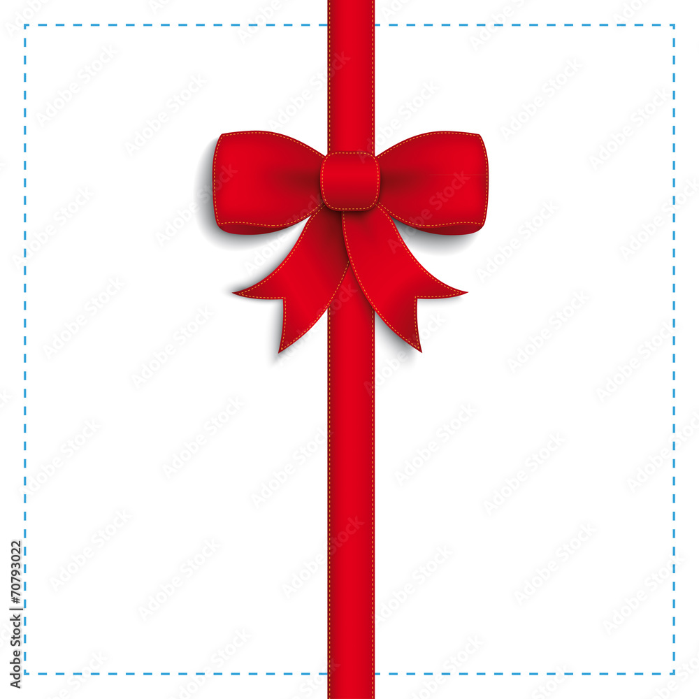 Red Ribbon White Cover Dashed Blue Centre Stock Vector | Adobe Stock