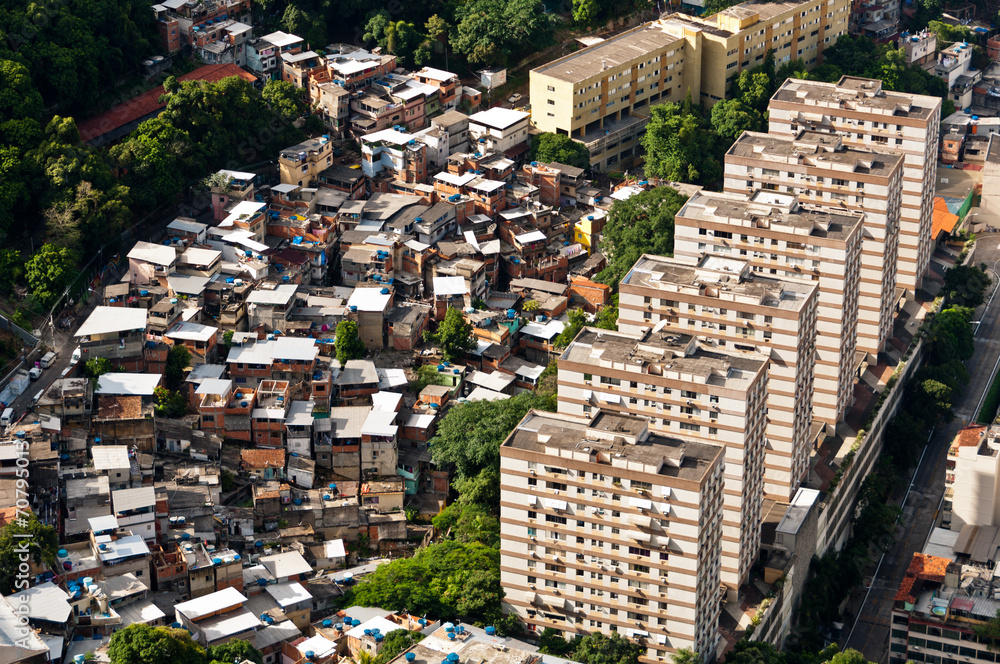 Urban Contrasts of Rio de Janeiro, Slums and Condos Stock Photo | Adobe ...