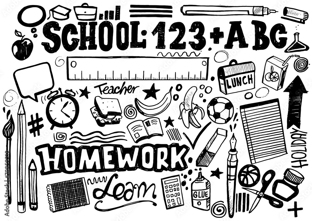 Homework Background Stock Vector | Adobe Stock