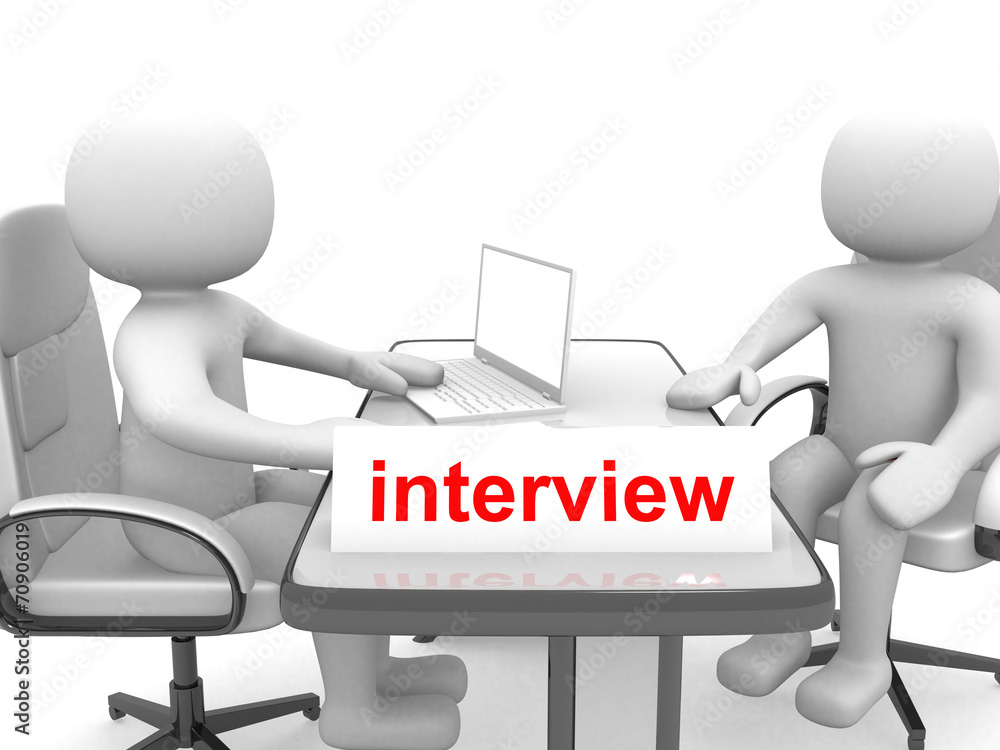 3d people - men, person - application or interview - talking tog Stock ...