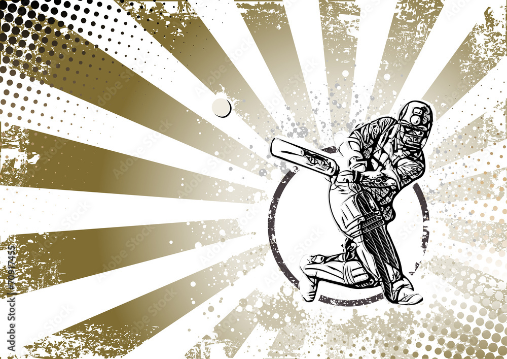 retro cricket poster background Stock Vector | Adobe Stock