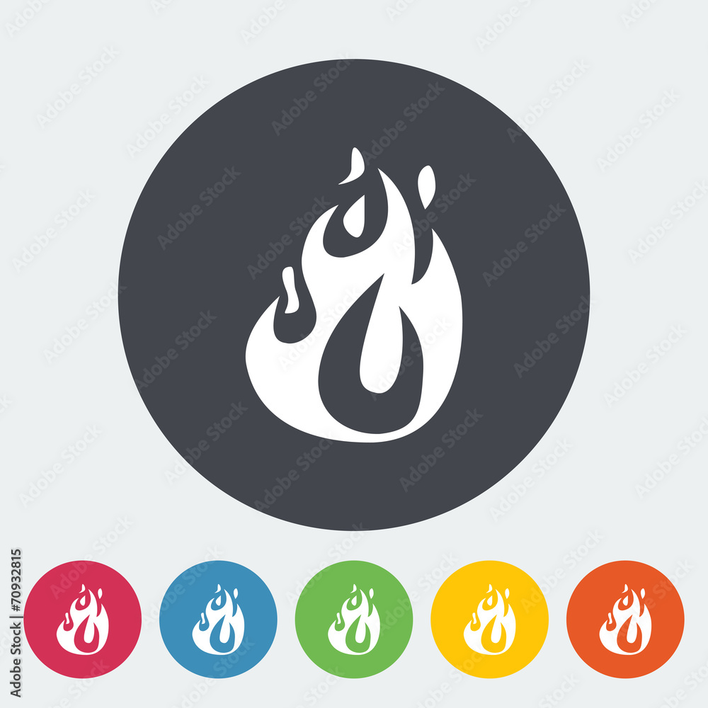 Fire flat icon Stock Vector | Adobe Stock