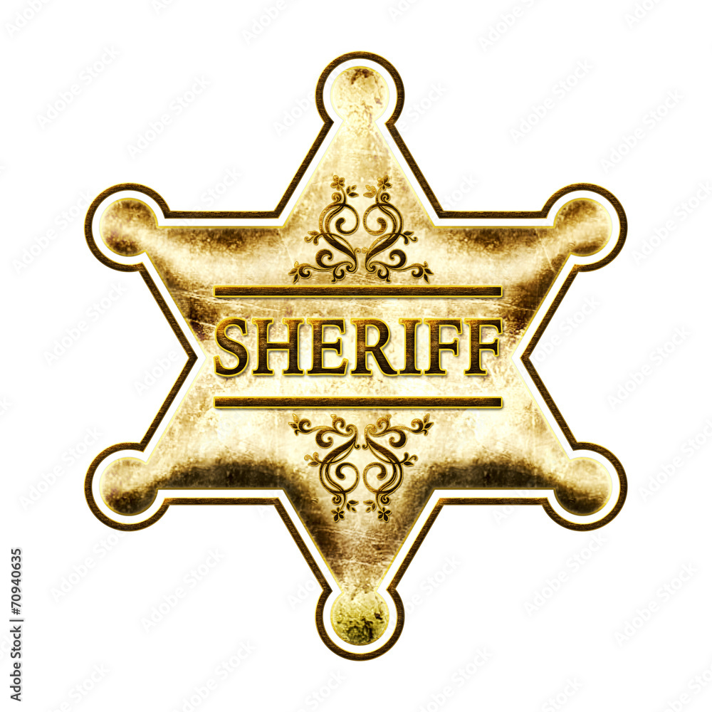 Sheriff Badge, Star, Gold ilustración de Stock | Adobe Stock