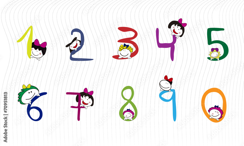 Números y caritas vector de Stock | Adobe Stock