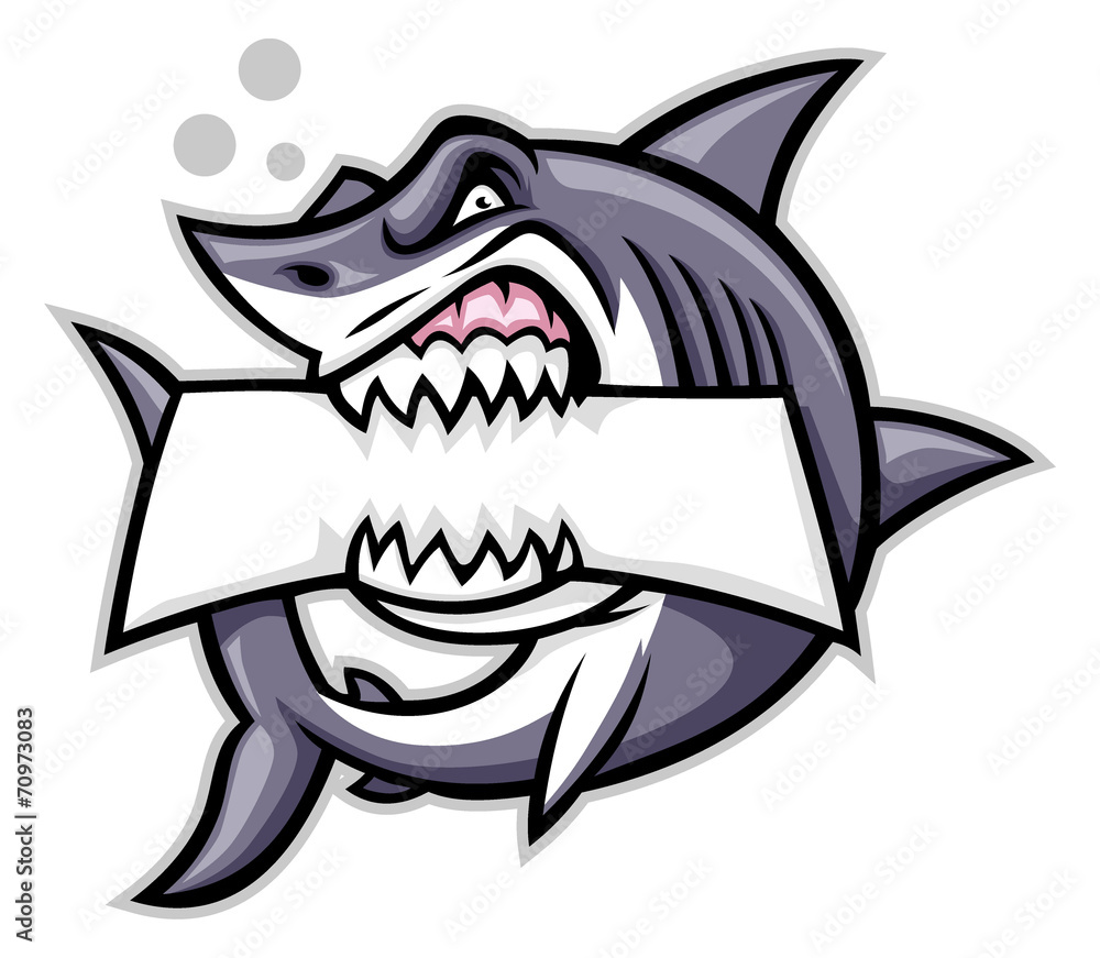 shark bite a blank sign Stock Vector | Adobe Stock