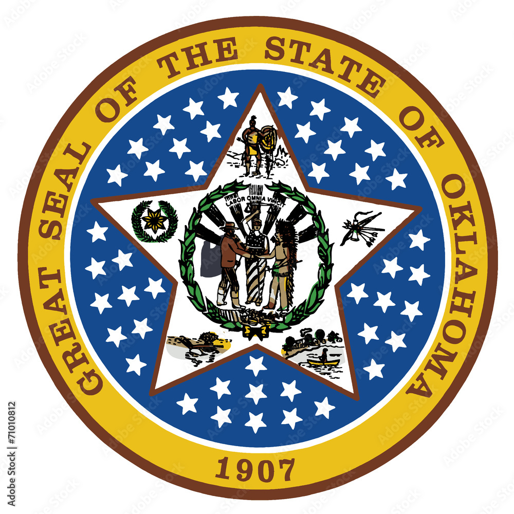 Oklahoma State Seal Stock Vector | Adobe Stock